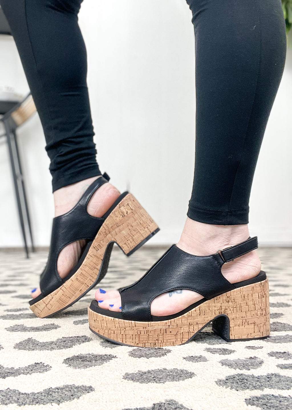 Corkys Miss Carley Wedge - Black – Ellis Mercantile Boutique, Inc.